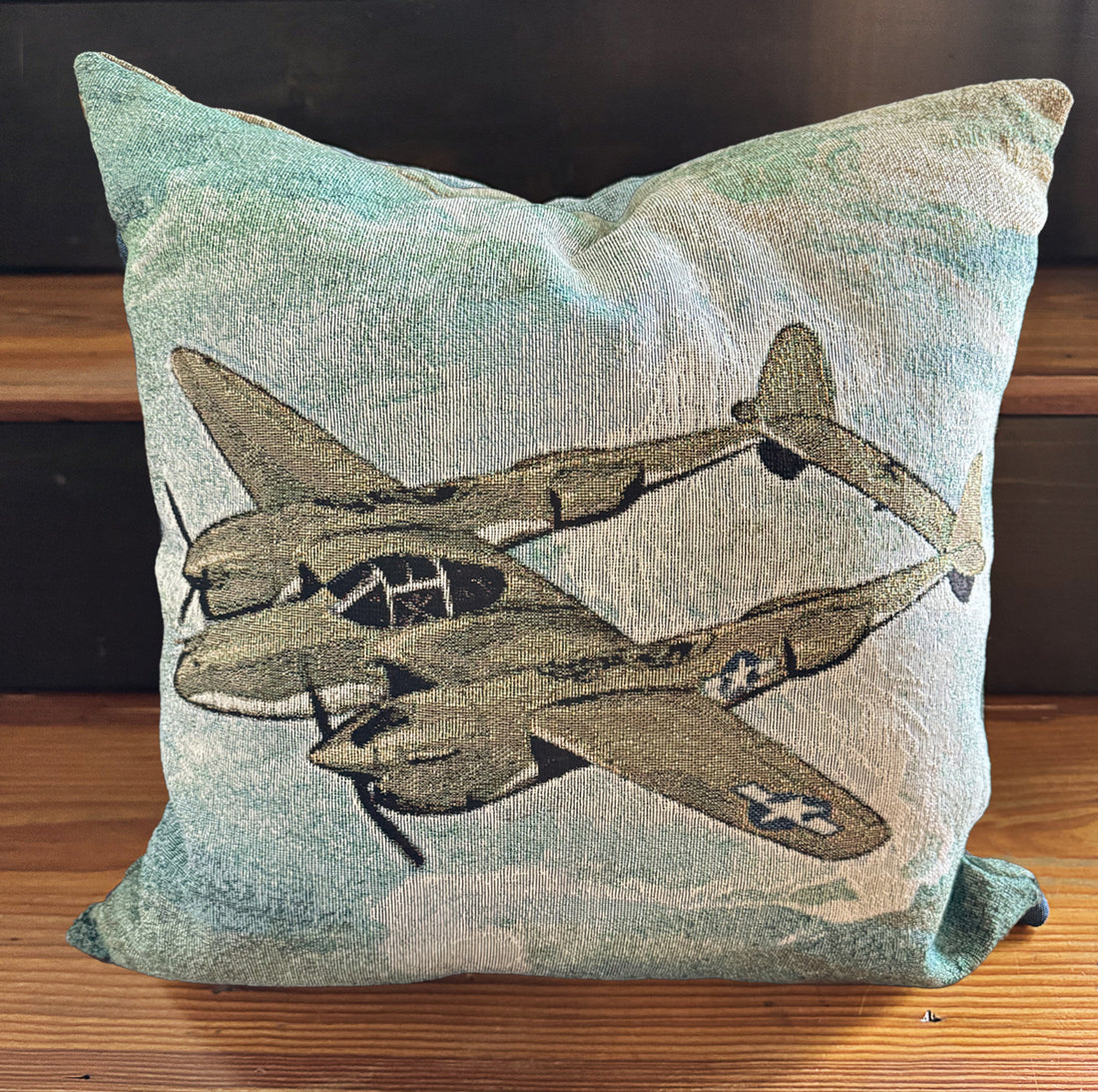 Decorative Throw Pillow - P-38 Lightning
